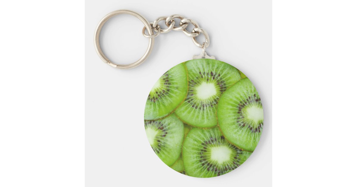 Green Kiwi Fruit Keychain | Zazzle.com