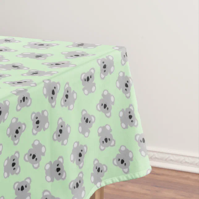 Green Koala Bear Birthday Party Tablecloth | Zazzle