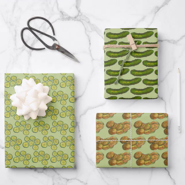 Green Kosher Dill Pickles Pickle Chips Fried Wrapping Paper Sheets | Zazzle