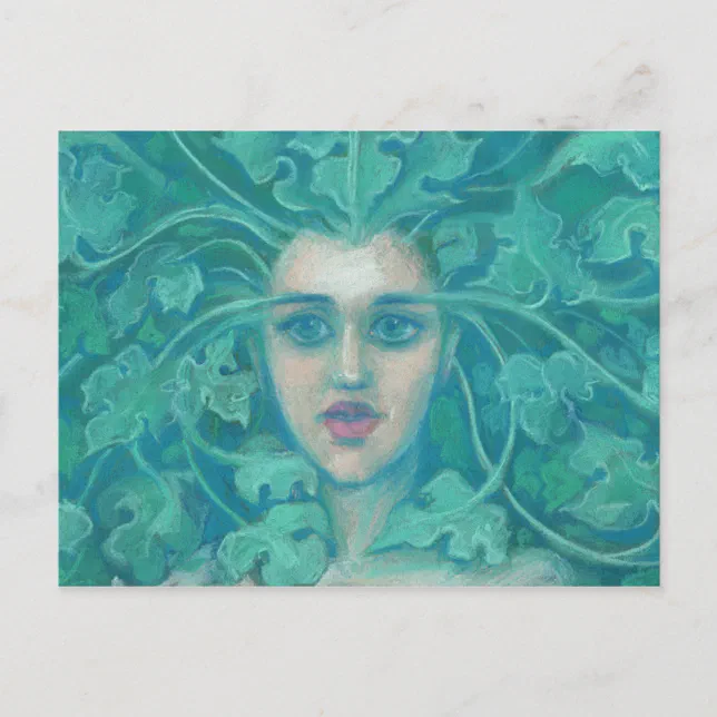 Green Lady / Forest Queen, fantasy art Postcard | Zazzle