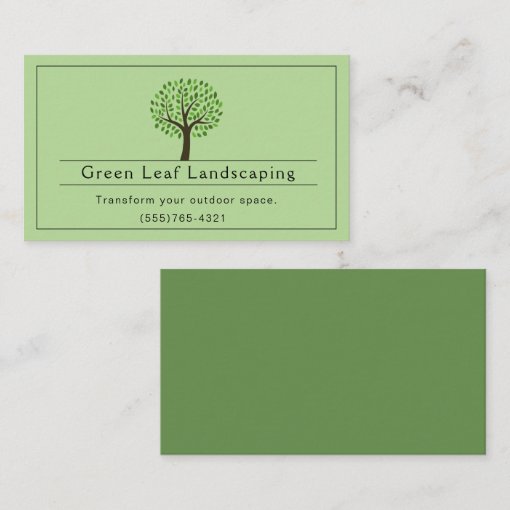 Green Landscaping Yard Garden Service Business Card | Zazzle