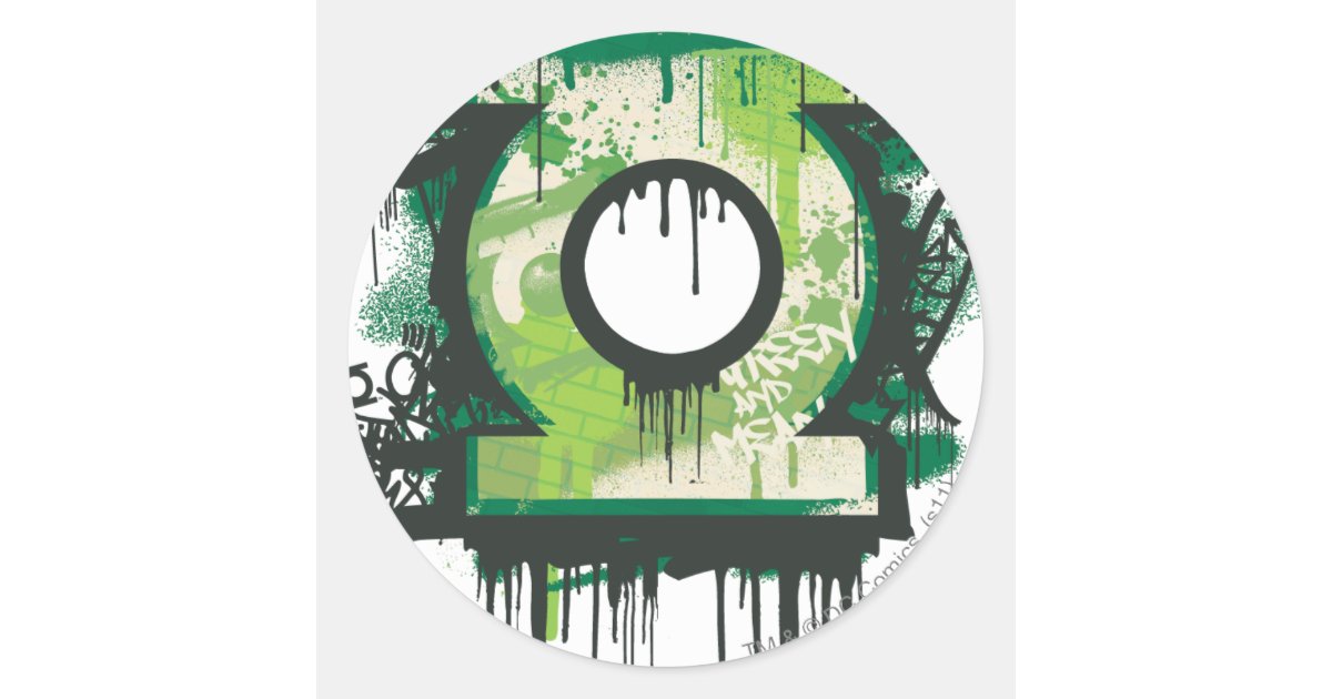 Green Lantern Graffiti Symbol Classic Round Sticker | Zazzle