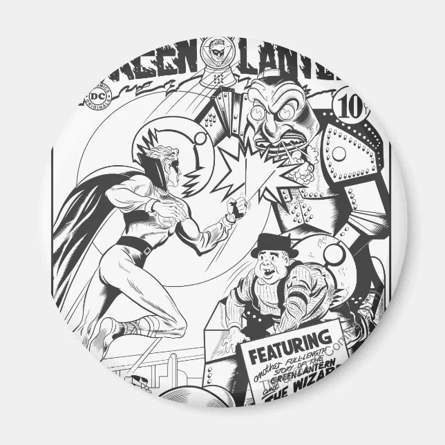 Green Lantern vs The Wizard of Odds, Black and Whi Magnet | Zazzle