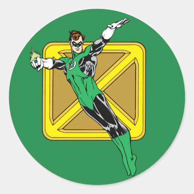 Green Lantern with Background Classic Round Sticker | Zazzle