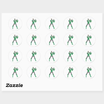 Green Lantern with Lantern Classic Round Sticker | Zazzle