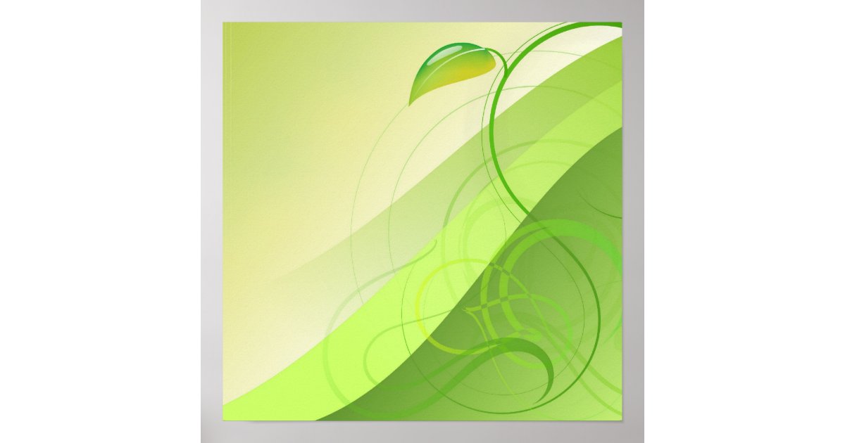 Green Leaf Background Poster | Zazzle