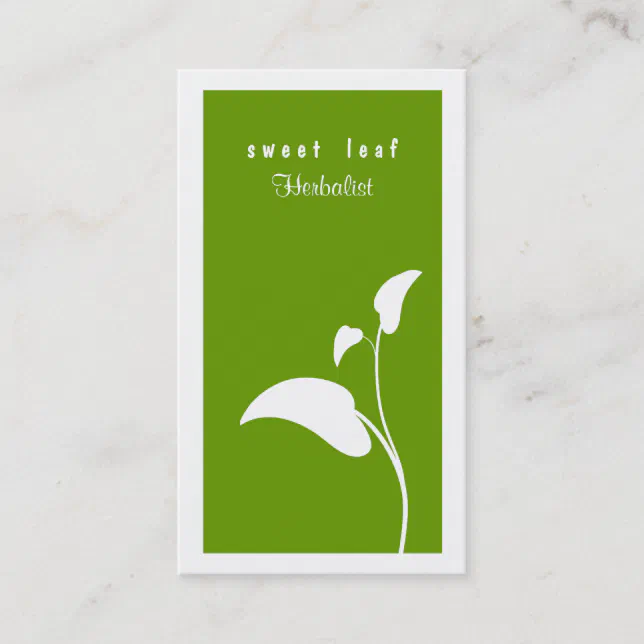 Green Leaf Herbalist Business Card | Zazzle