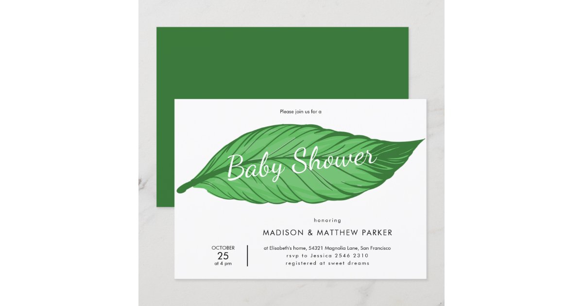 Green Leaf Invitation | Zazzle