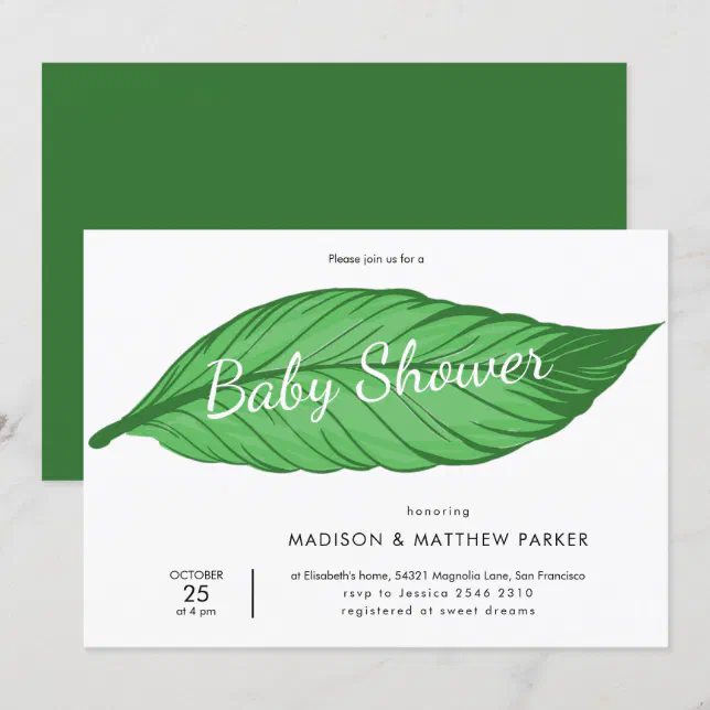 Green Leaf Invitation | Zazzle