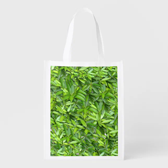 Green Leaf Pattern – Botanical Nature Art Grocery Bag | Zazzle