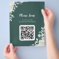 Green Leaf QR Code Wedding Flyer | Zazzle