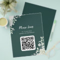 Green Leaf QR Code Wedding Flyer | Zazzle