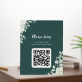 Green Leaf QR Code Wedding Foam Board | Zazzle