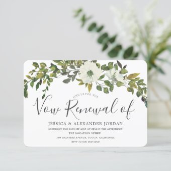 Green Leaf Rustic Country Vow Renewal Invitation | Zazzle