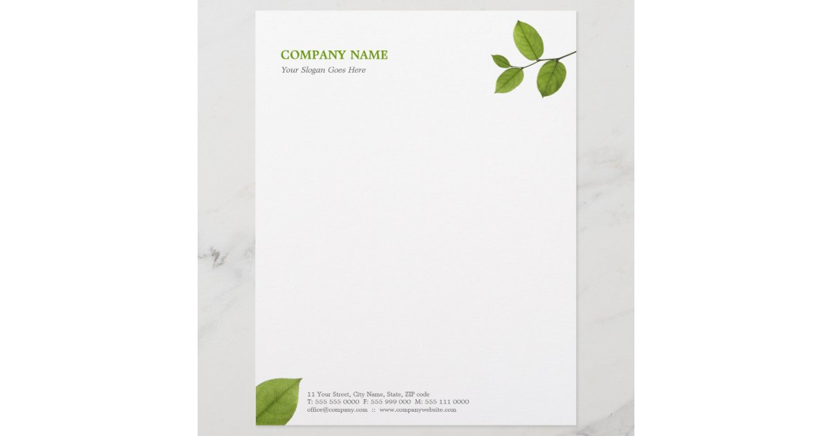 Green Leaves letterhead | Zazzle