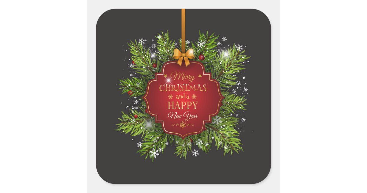 Green Leaves Ornament Christmas | Sticker | Zazzle