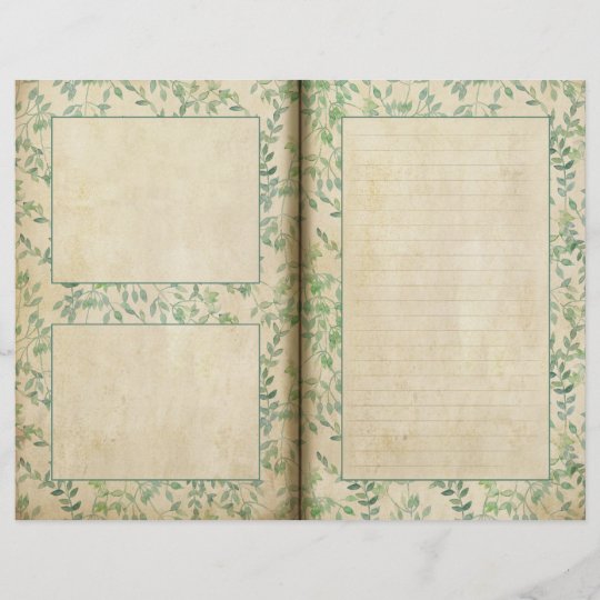 Green Leaves Pattern Journal Page | Zazzle.com