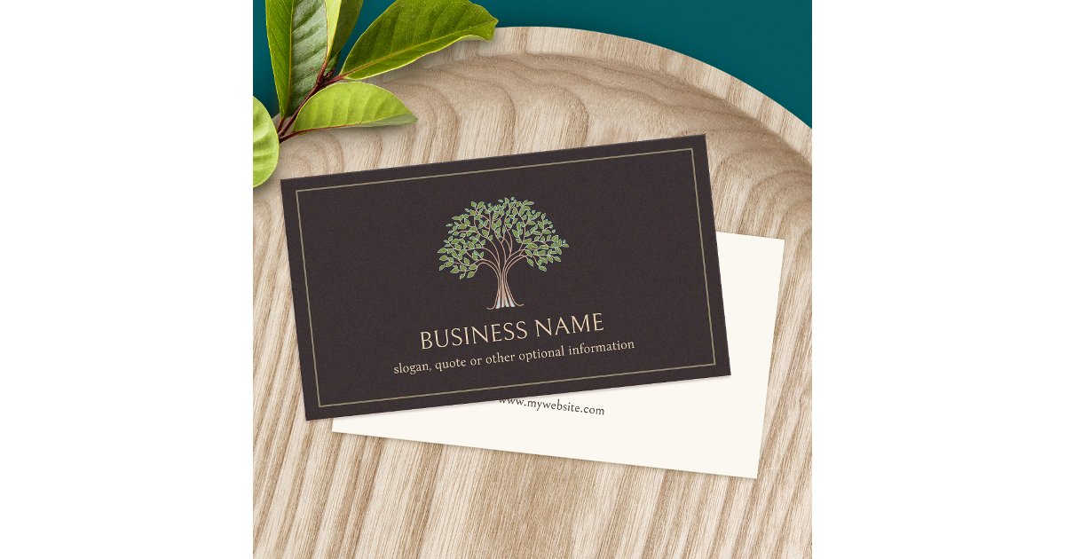 Green Leaves Tree Business Card | Zazzle