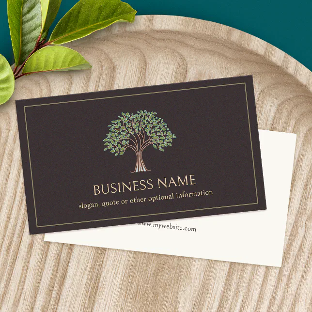 Green Leaves Tree Business Card | Zazzle