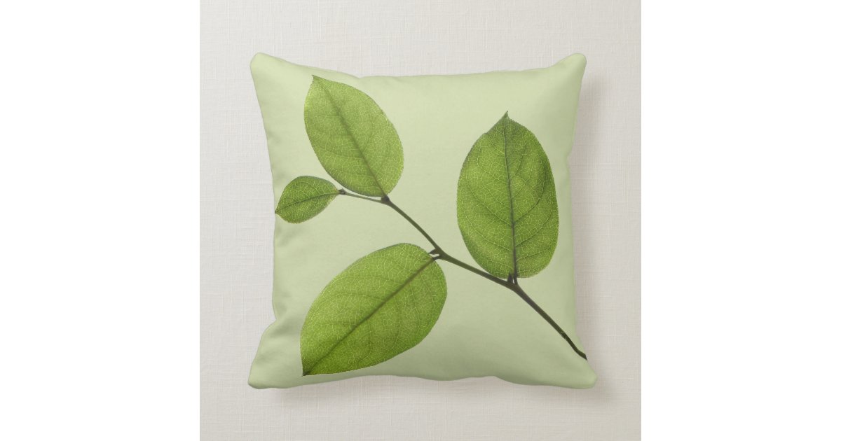 Green Leaves Tree Twig Nature pillow | Zazzle.com