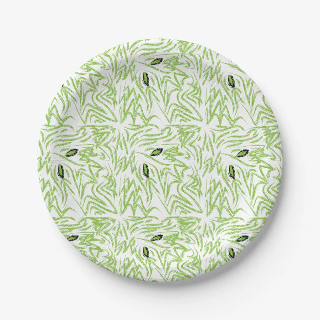 Green Leaves Tropical Greenery Paper Plates | Zazzle