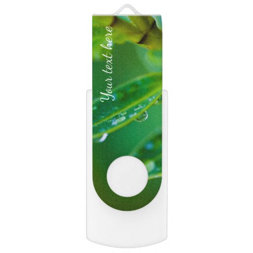 Green leaves USB swivel flash drive 8GB | Zazzle