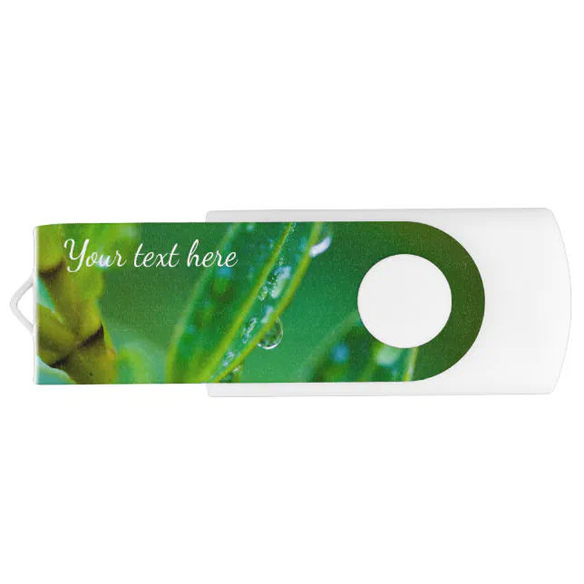 Green leaves USB swivel flash drive 8GB | Zazzle