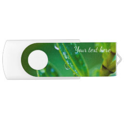 Green leaves USB swivel flash drive 8GB | Zazzle