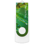 Green leaves USB swivel flash drive 8GB | Zazzle