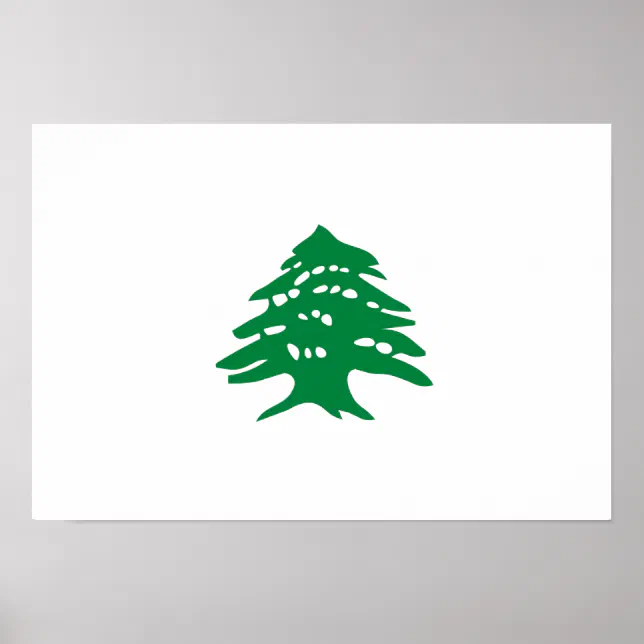 Green Lebanon Cedar Tree Flag Poster | Zazzle