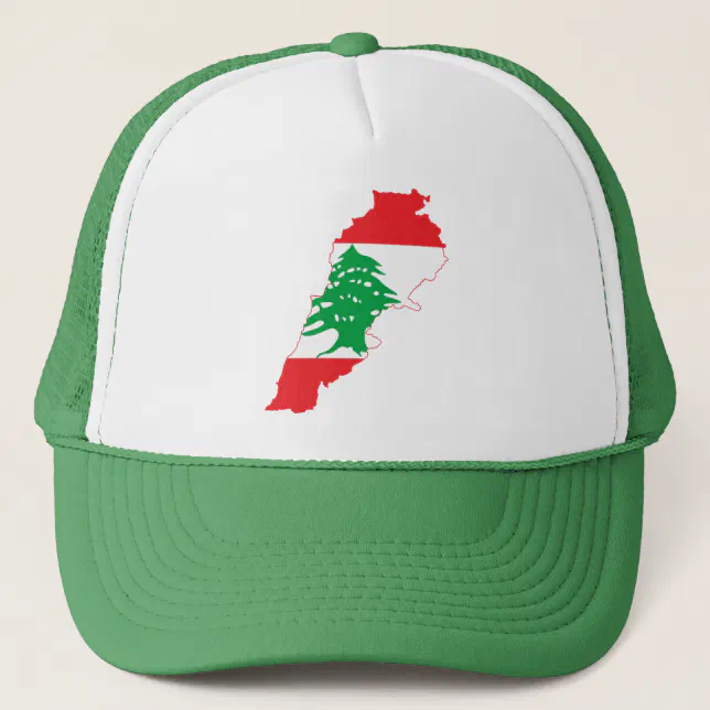 GREEN Lebanon Flag Map Trucker Hat | Zazzle