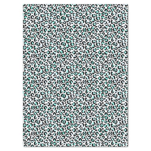 Green Leopard Print on White Decoupage Tissue Paper | Zazzle