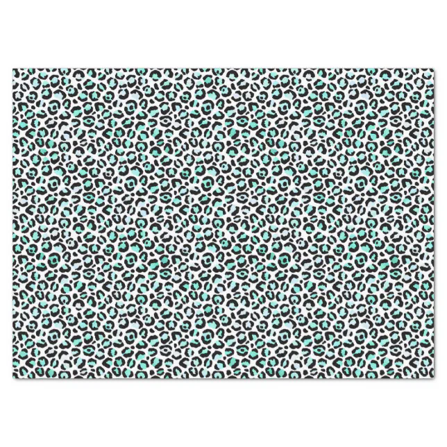Green Leopard Print on White Decoupage Tissue Paper | Zazzle