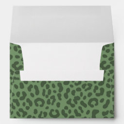 Green Leopard Print Return Address Envelope | Zazzle