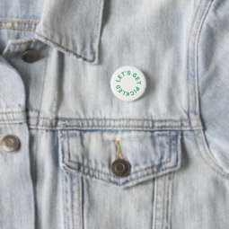 Green Let's Get Pickled Crest Pickleball Button | Zazzle