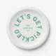 Green Let's Get Pickled Crest Pickleball Paper Plates | Zazzle