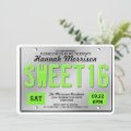 Green License Plate Sweet 16 Party Invitations | Zazzle