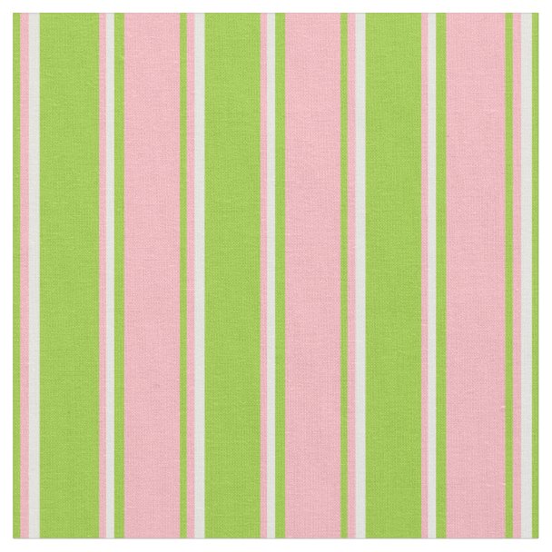 Pink and White Stripe Pattern Fabric | Zazzle