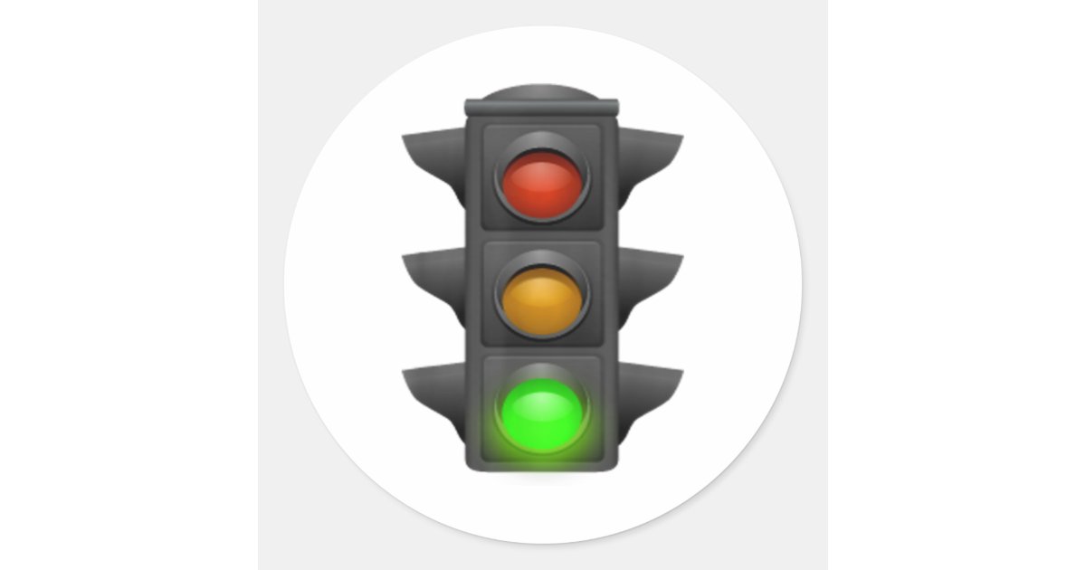 Green light - Traffic light - the light is green Classic Round Sticker ...