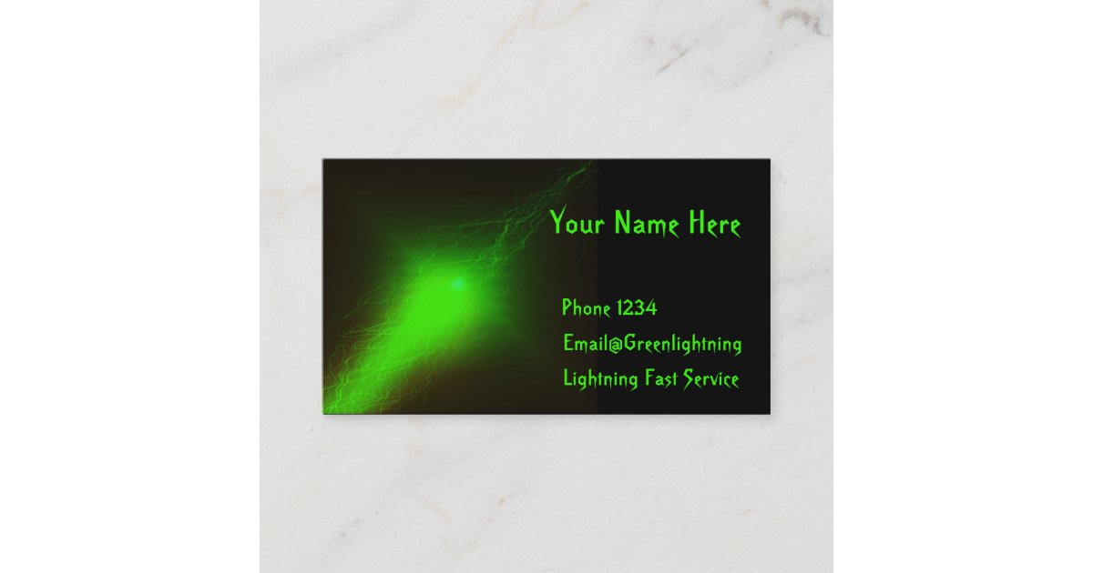 Green Lightning Business Card | Zazzle
