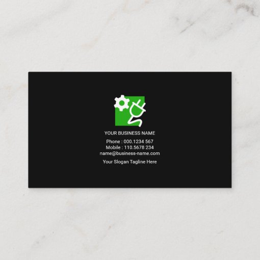 Green Lightning Electrical Strike Electrician Business Card | Zazzle