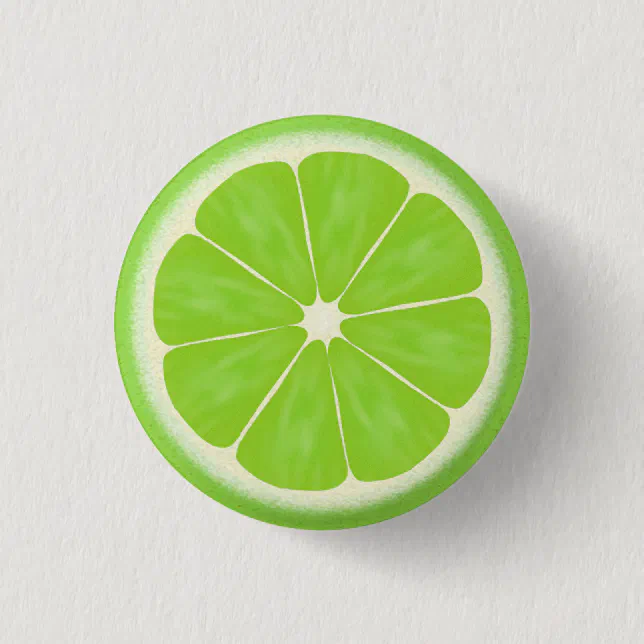 Green Lime Citrus Fruit Slice Pinback Button | Zazzle