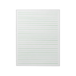 Green Lines - Wide Ruled Paper Pad 8.5"x11" | Zazzle