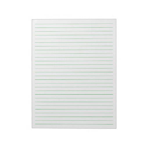 Green Lines - Wide Ruled Paper Pad 8.5"x11" | Zazzle