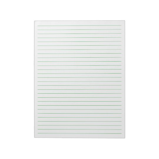 Green Lines - Wide Ruled Paper Pad 8.5"x11" | Zazzle.com