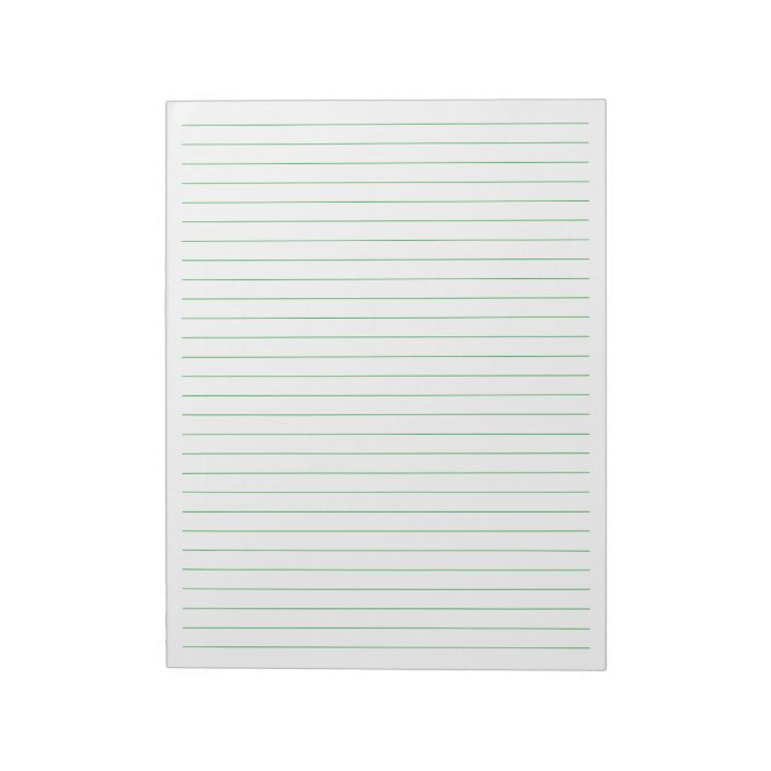 Green Lines - Wide Ruled Paper Pad 8.5"x11" | Zazzle.com