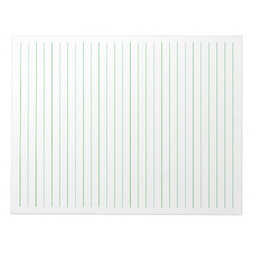 Green Lines - Wide Ruled Paper Pad 8.5"x11" | Zazzle