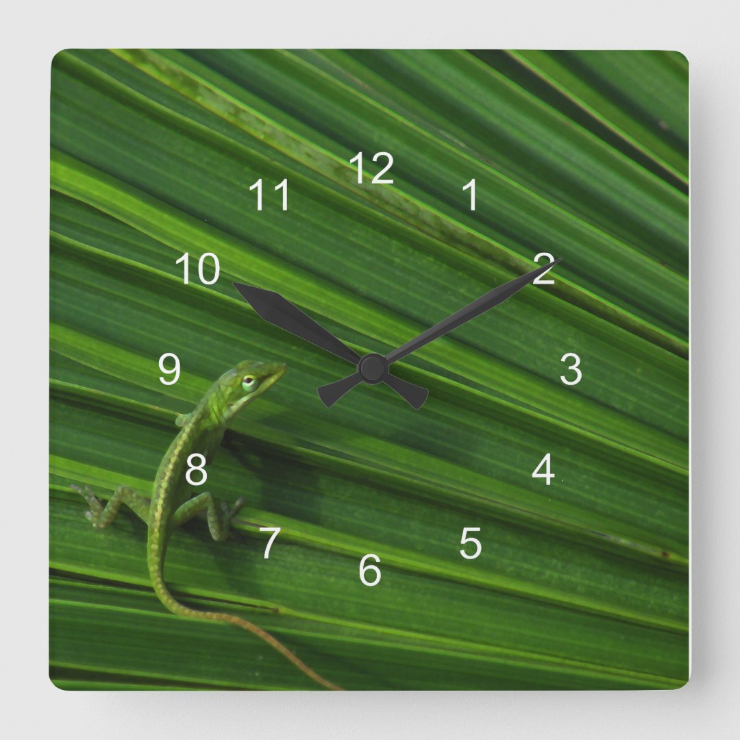 Green Lizard Clock | Zazzle