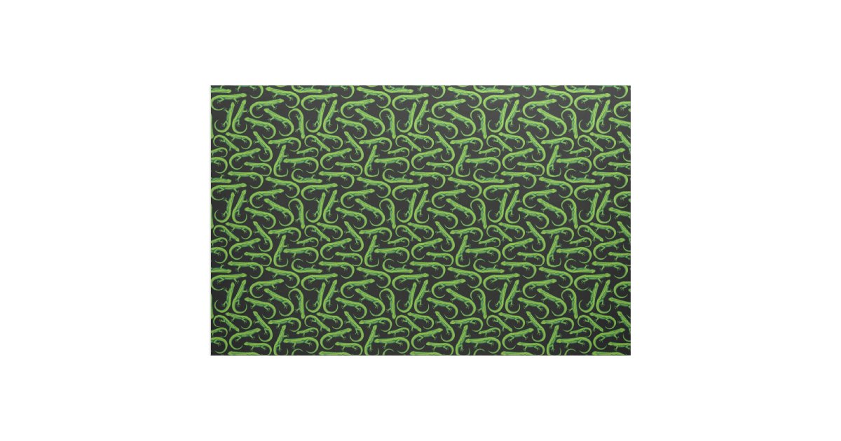Green Lizard Pattern Fabric | Zazzle.com