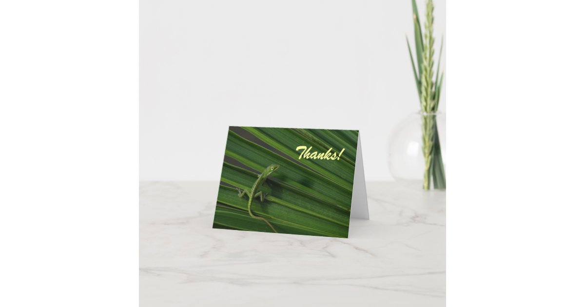 Green Lizard Thank You card | Zazzle